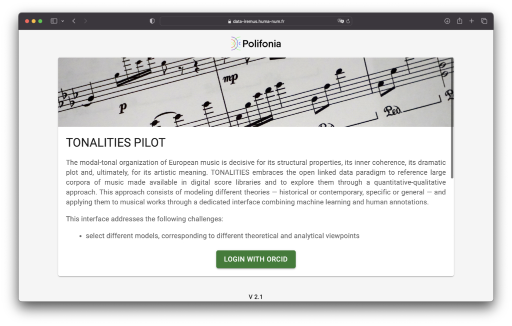 PolifoniaH2020 - Explore scores with the new TONALITIES tool